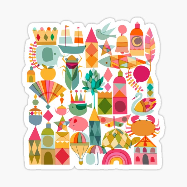 "Imagine Together Modern Geo Kids Play Fun" Sticker for Sale by ...