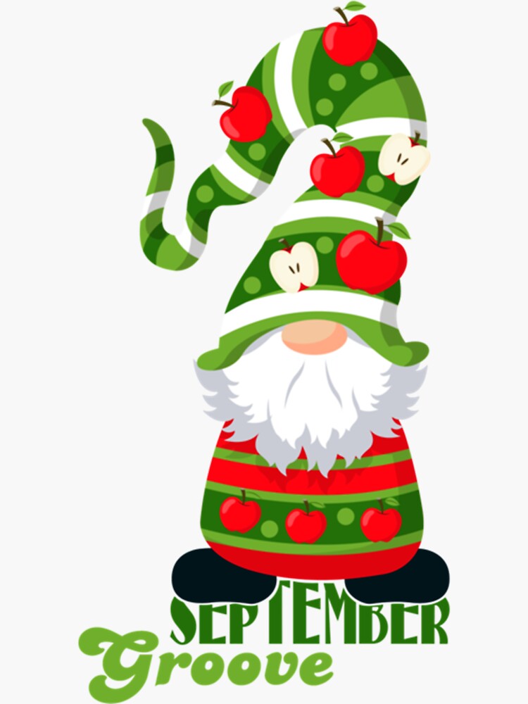 "September Groove Gnome " Sticker for Sale by Amodesign | Redbubble