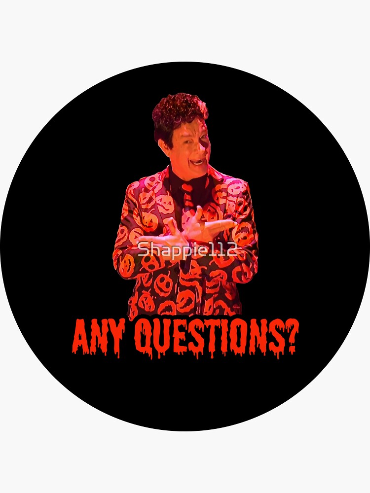 "David S. Pumpkins - Any Questions? II - Black BG" Sticker for Sale by ...