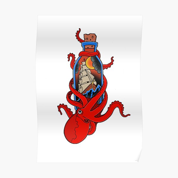 "Kraken and lighthouse" Poster for Sale by Adsichast | Redbubble