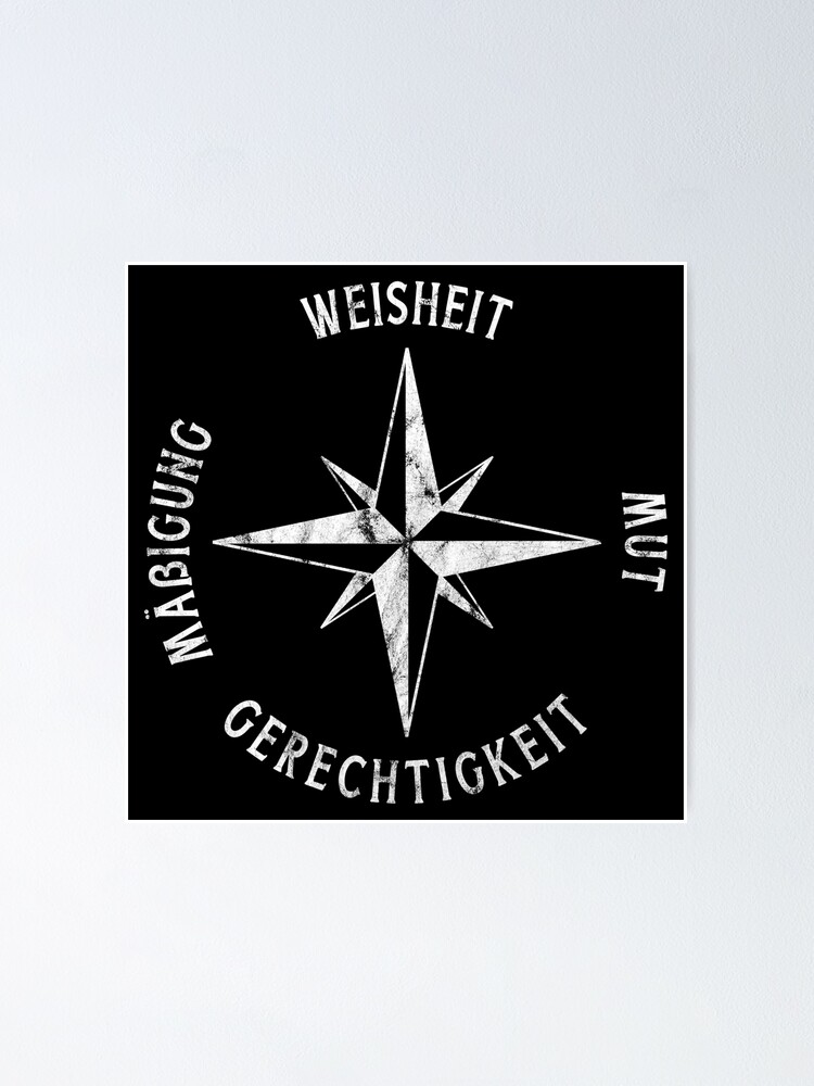 Póster «4 Virtudes Estoicas SABIDURÍA CORAJE JUSTICIA MODERACIÓN ...