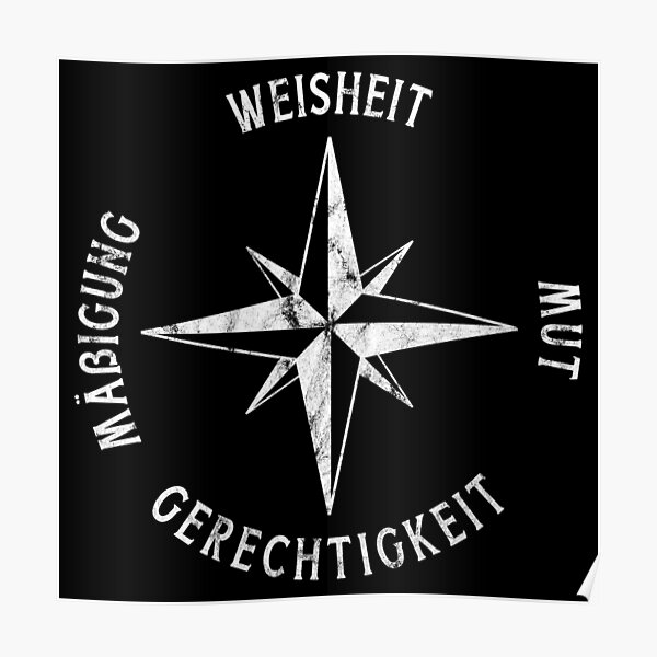 Póster «4 Virtudes Estoicas SABIDURÍA CORAJE JUSTICIA MODERACIÓN ...