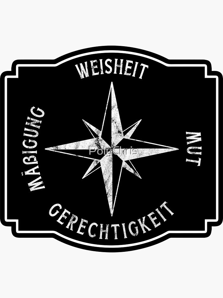 Pegatina «4 Virtudes Estoicas SABIDURÍA CORAJE JUSTICIA MODERACIÓN ...