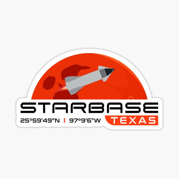 "Starbase Texas Boca Chica Spacex" Sticker for Sale by jaoafallas ...