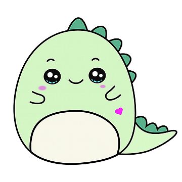 "Kawaii Baby Dinosaur Cute Blushing Dino Heart Animals" Poster for Sale ...