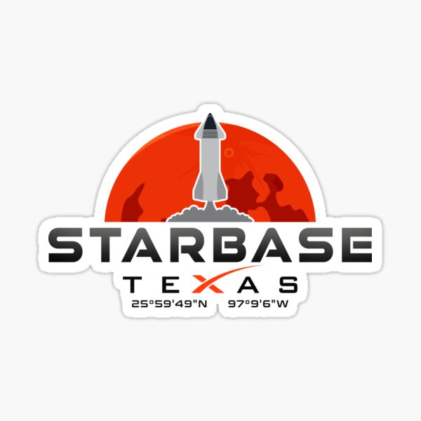 "Starbase Texas Boca Chica Spacex" Sticker for Sale by jaoafallas ...