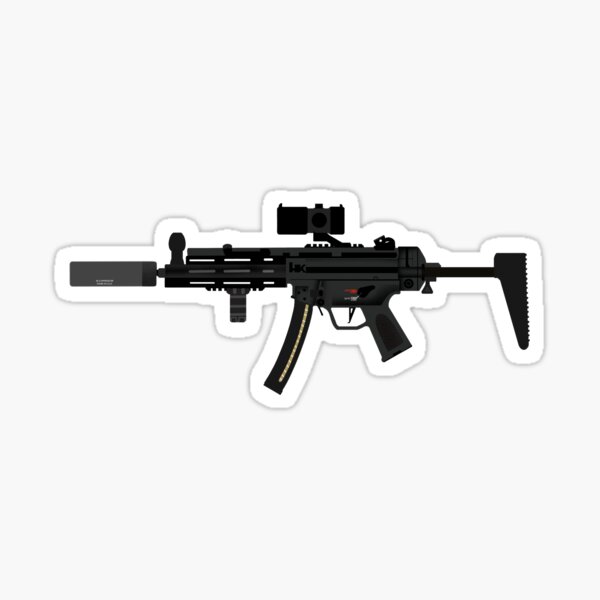 "Tacticool MP-5" Sticker for Sale by GunartsbyChills | Redbubble