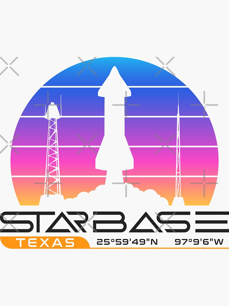 "Starbase Texas Boca Chica Spacex" Sticker for Sale by jaoafallas ...