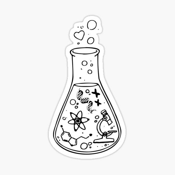 "Science Glass Flask Biotech Microbiology Lab" Sticker for Sale by ...