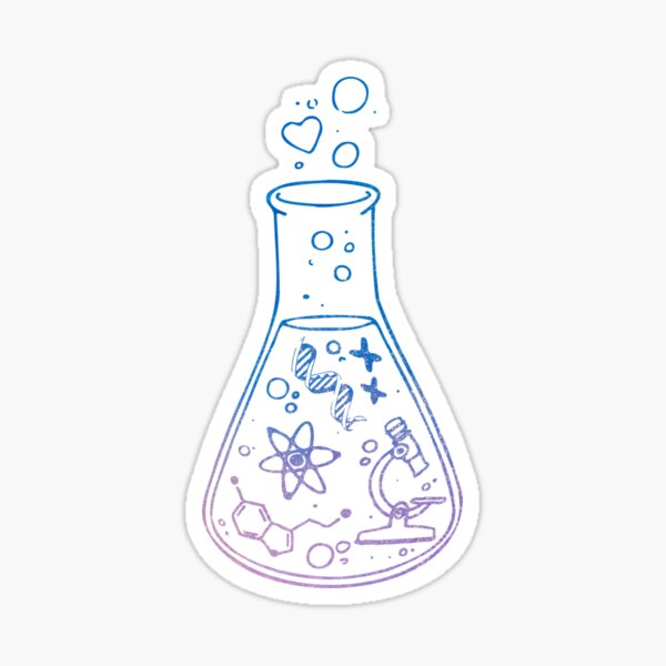 "Copy of Science Glass Flask Biotech Microbiology Lab" Sticker for Sale ...