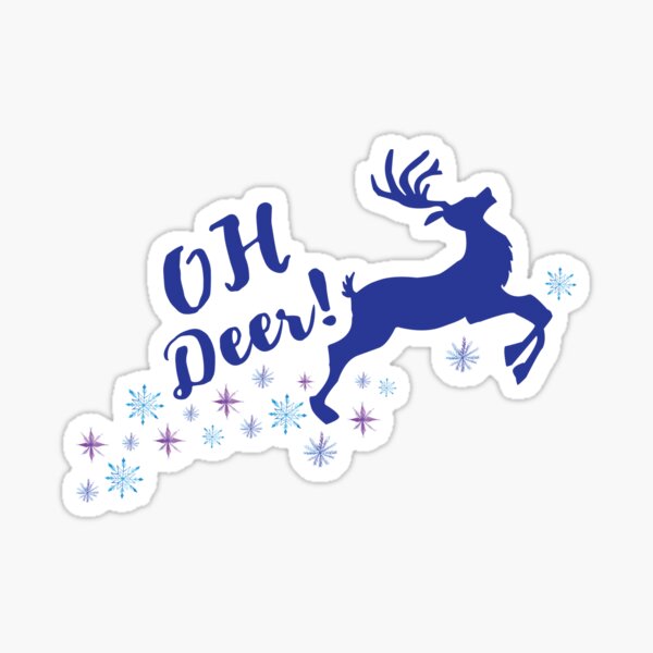 "Oh Deer | Funny Christmas Deer Vector" Sticker for Sale by ...