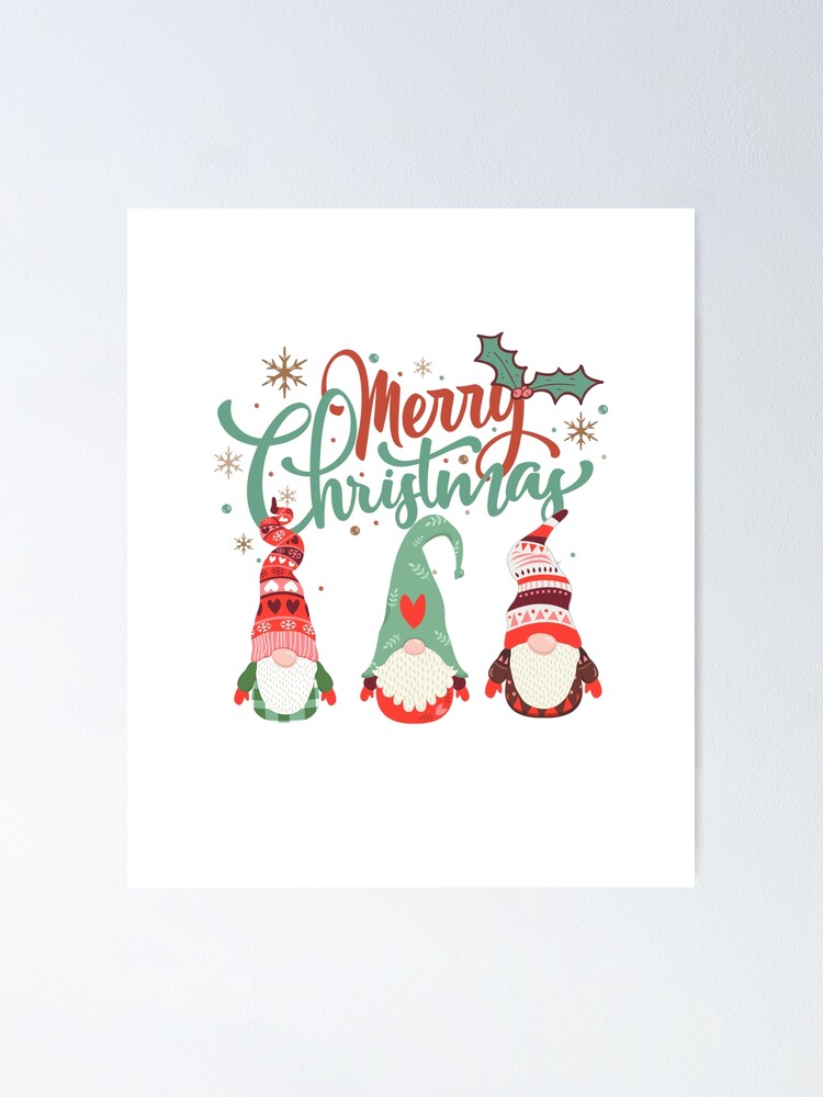 "Three Funny Christmas Gnomes Vintage" Poster for Sale by lapicha ...