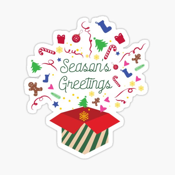 "Season's Greetings" Sticker by mschubbybunny | Redbubble