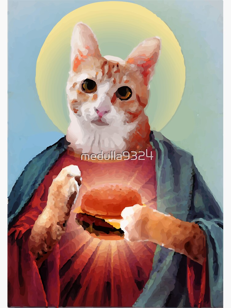 "Jesus The Cat #1" Sticker by medulla9324 | Redbubble