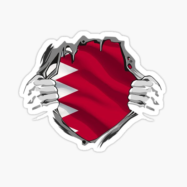 "Bahrain T-ShirtTwo Hands Ripping Revealing Flag of Bahrain" Sticker by ...