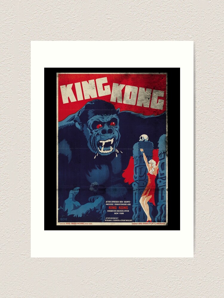 "King Kong Vintage Retro Movie Poster" Art Print for Sale by ...