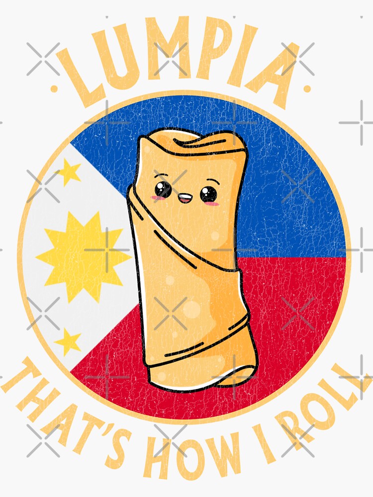 "Philippines Lumpia That's How I Roll Funny Cute Kawaii Lumpia" Sticker ...