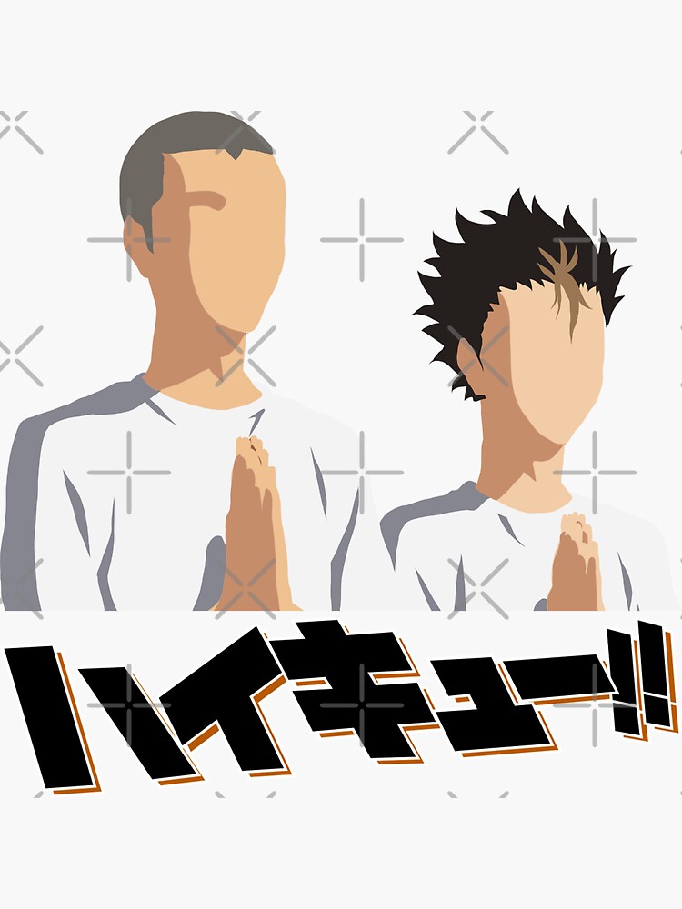 "Nishinoya & Tanaka Prayer Haikyuu Manga - anime Prayer" Sticker for ...