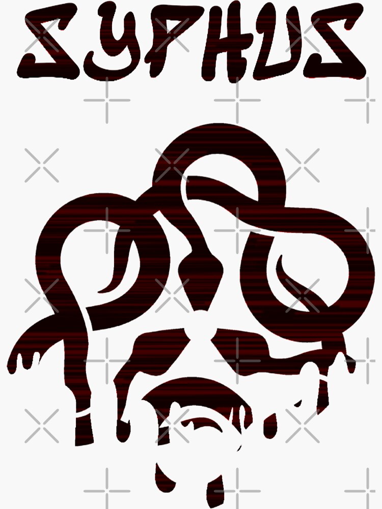 "syphus dripping glitch logo deep red" Sticker for Sale by YOStudios ...