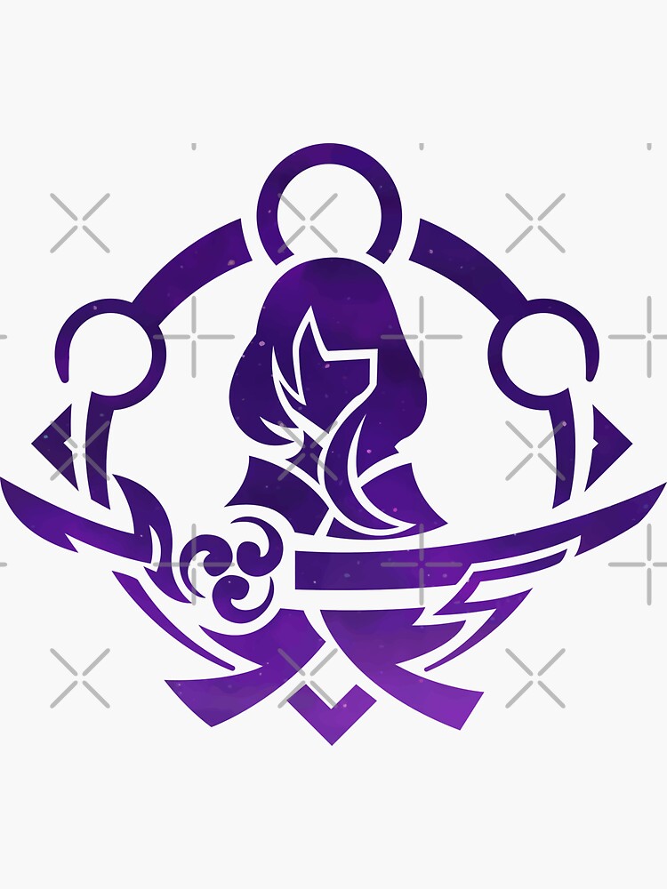 "Genshin Impact Raiden Shogun Emblem - Constellation" Sticker for Sale ...