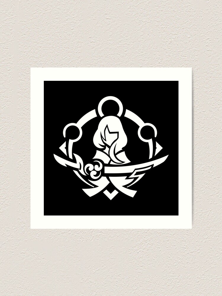 "Genshin Impact Raiden Shogun Emblem - White" Art Print by GachaSlave ...
