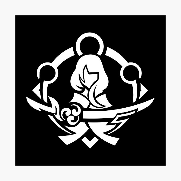 Lámina fotográfica «Emblema Genshin Impact Raiden Shogun - Blanco» de ...