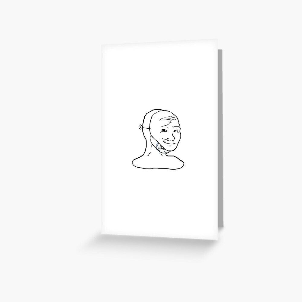 "WOJAK FAKE SMILE" Greeting Card by bernarrparks | Redbubble