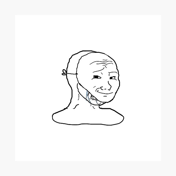 "WOJAK FAKE SMILE" Photographic Print for Sale by bernarrparks | Redbubble