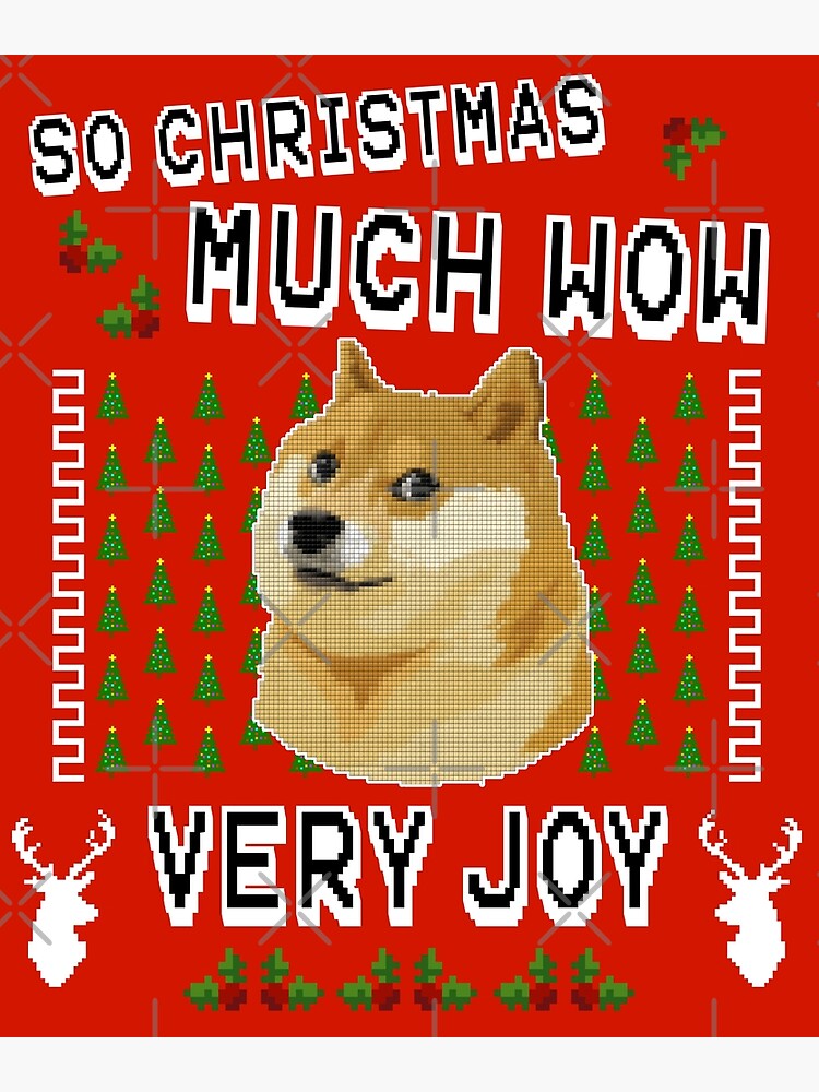 "Christmas Doge Meme" Poster for Sale by SolarDesignRed | Redbubble