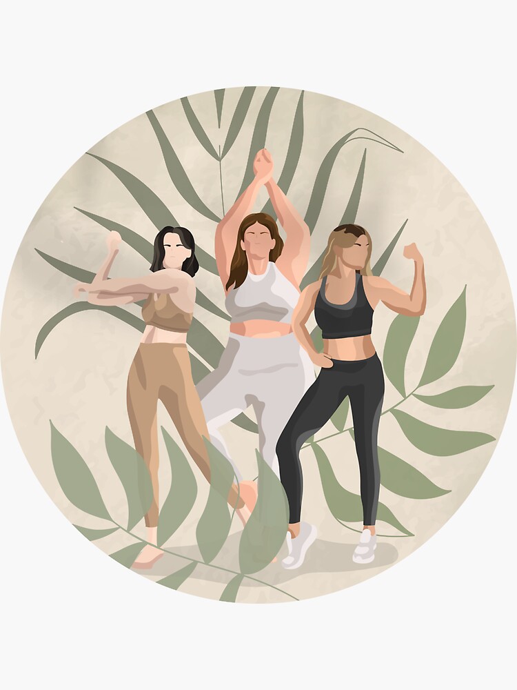 "Aesthetic Fitness Women Sticker | Yoga Fitness Sticker" Sticker by ...