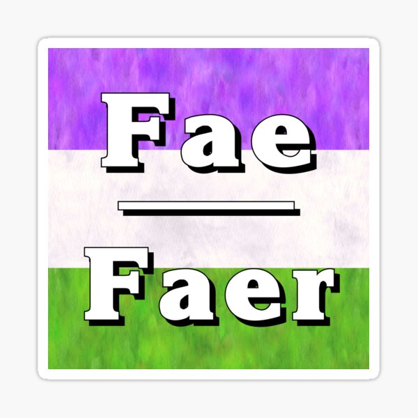 "Fae-Faer Pronouns: Genderqueer" Sticker for Sale by TigerTorreArt ...