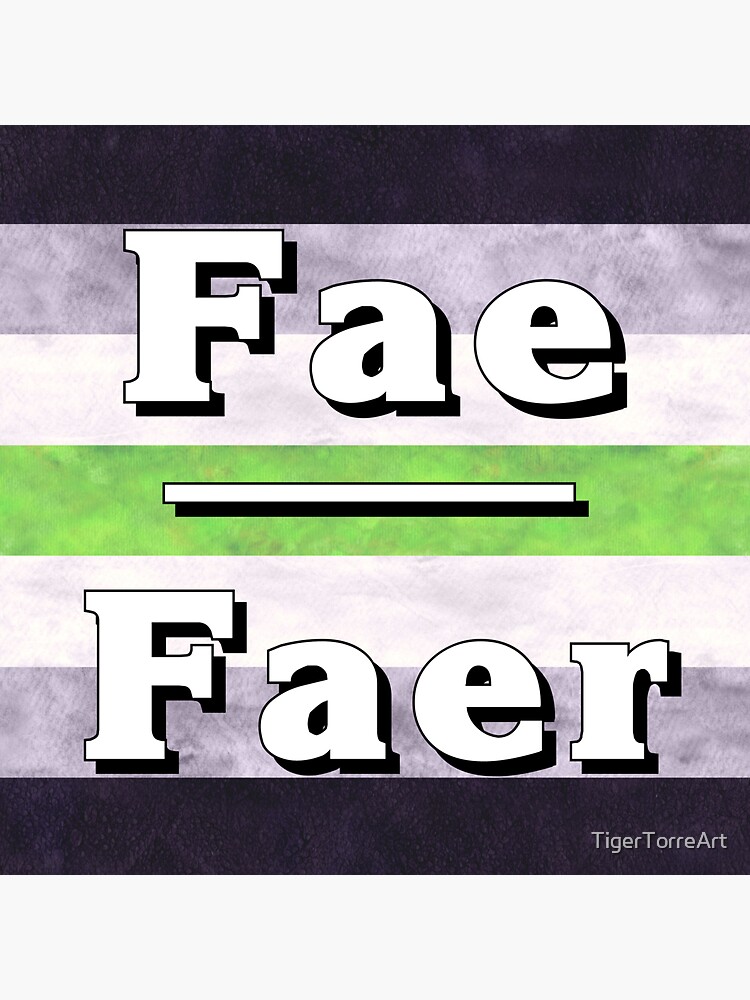 "Fae-Faer Pronouns: Agender" Sticker for Sale by TigerTorreArt | Redbubble