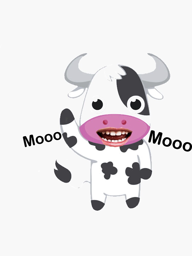 " a cow mooo mooo" Sticker for Sale by ELHATIM | Redbubble