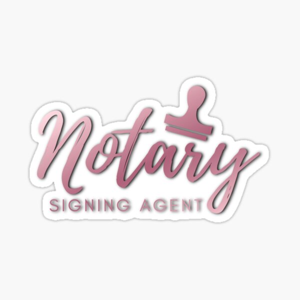 "Notary Signing Agent | Pink" Sticker for Sale by PeakdPerfection ...