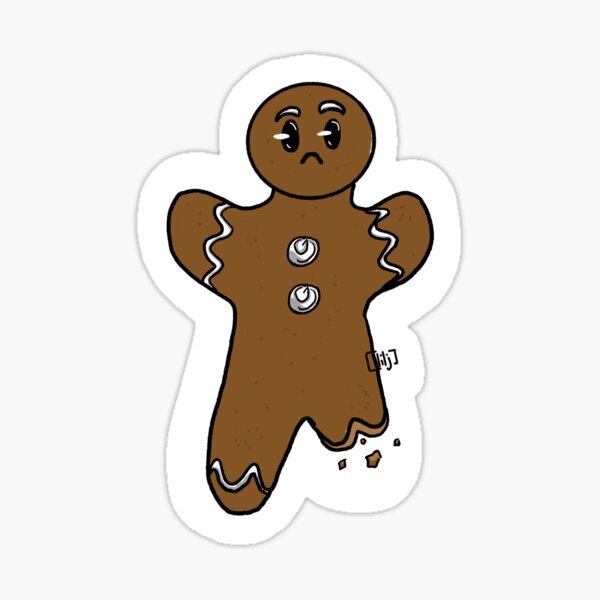 "Sad Gingerbread man" Sticker by liljdoodles | Redbubble