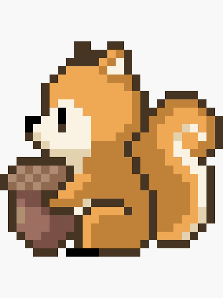 "Squirrel Pixel Art" Sticker by RareSticker | Redbubble