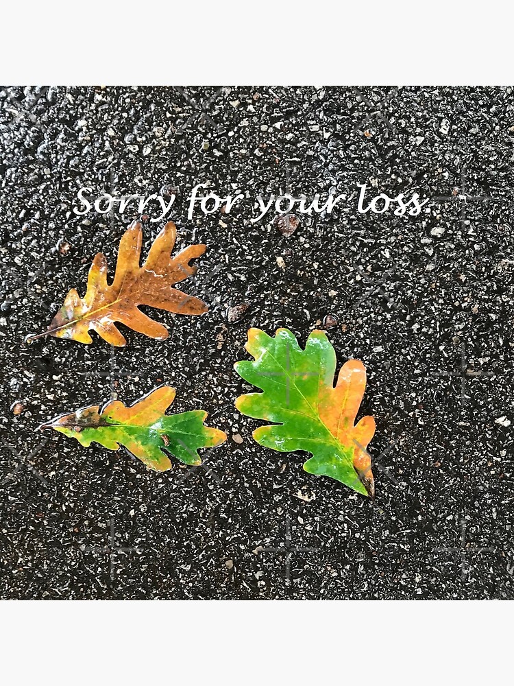 "Sorry for your loss, sympathy card, autumn leaves in rain" Poster for ...