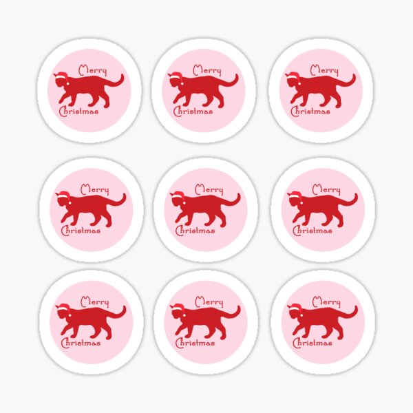 "Cute pink cat labels" Sticker by NormaHelia | Redbubble