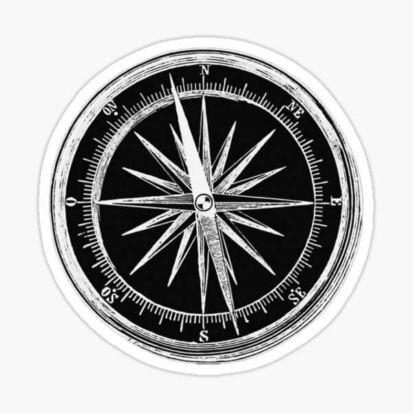 "Wanderer's Compass" Sticker by our-adventures | Redbubble