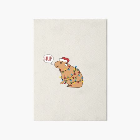"Capybara in Christmas Lights saying HUP" Art Board Print by ArlacV ...