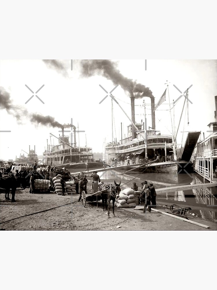"Delta Queen River Boat Being Loaded New Orleans 1900s" Art Print for ...