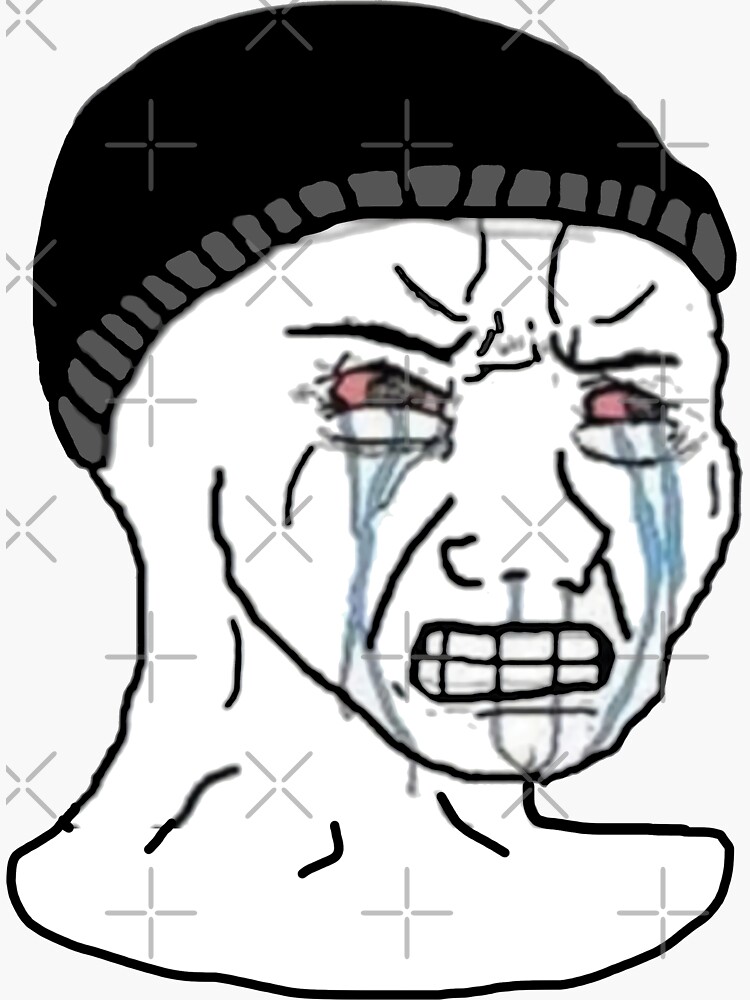 "HARD CRYING" Sticker for Sale by nagybessy | Redbubble