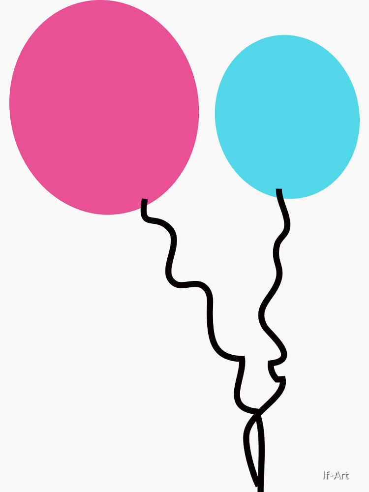 "Pink Blue balloons stickers" Sticker by If-Art | Redbubble