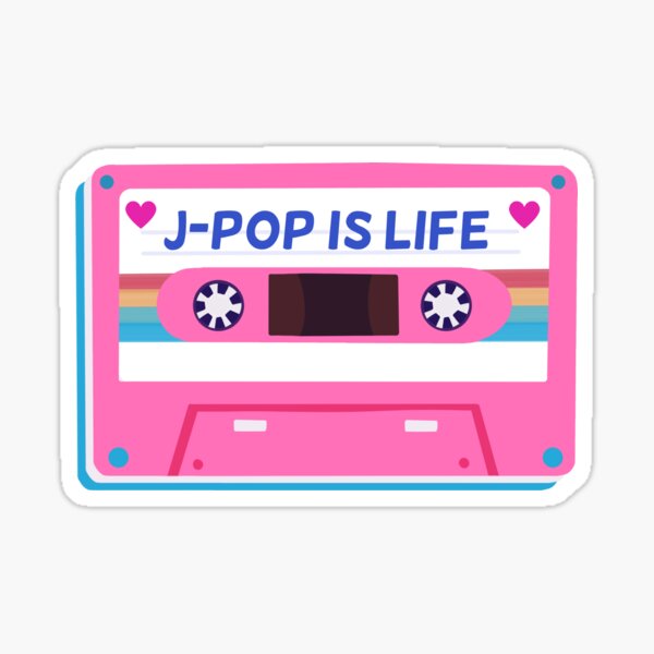 "J-POP is life Rainbow 90s style Cassette Tape Music Design" Sticker by ...
