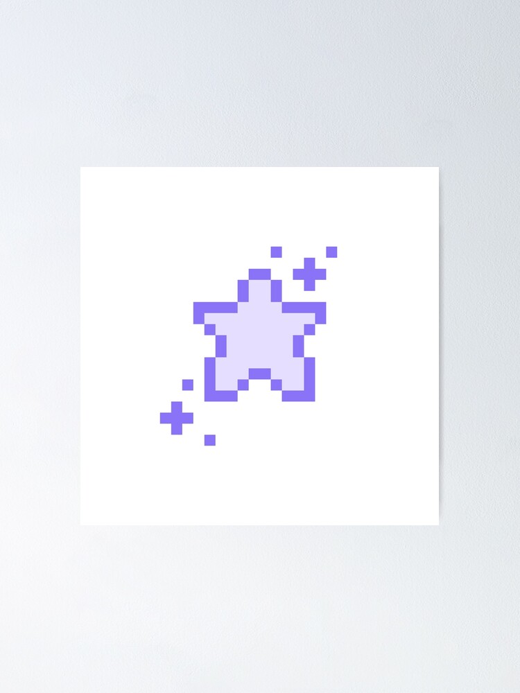 Cute Pixel Art Star Poster For Sale By Valentine145 Redbubble
