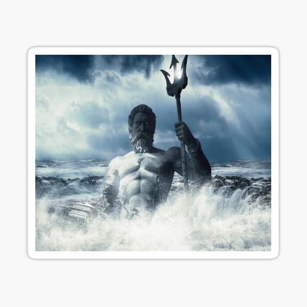 "Poseidon Greek God of sea " Sticker for Sale by Coolartandstuff ...