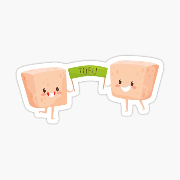 "powered by tofu" Sticker by AnnaAndVibes | Redbubble