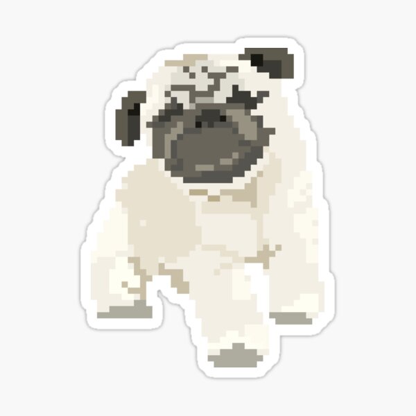 "Pug Dog Pixel Art - Cute And Funny Pug Lovers" Sticker for Sale by ...