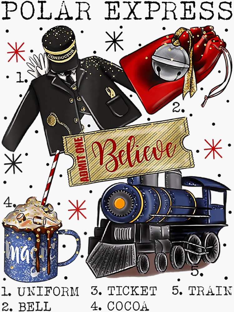 "Christmas North Pole Polar Express All Abroad Xmas" Sticker for Sale ...