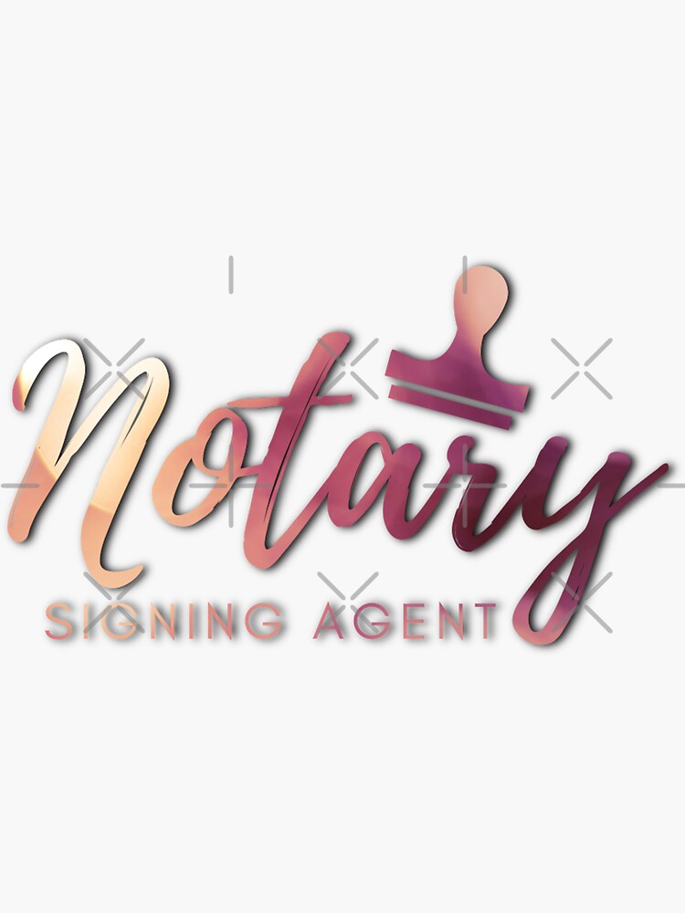 "Notary Signing Agent | Pink Gold" Sticker for Sale by PeakdPerfection ...